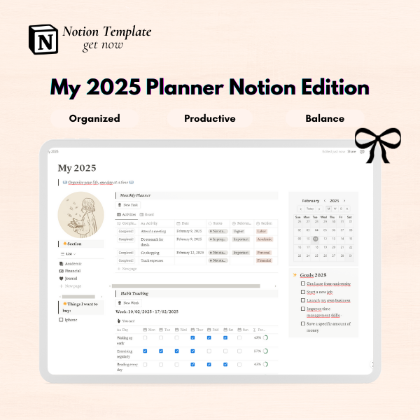 My 2025 Planner Notion