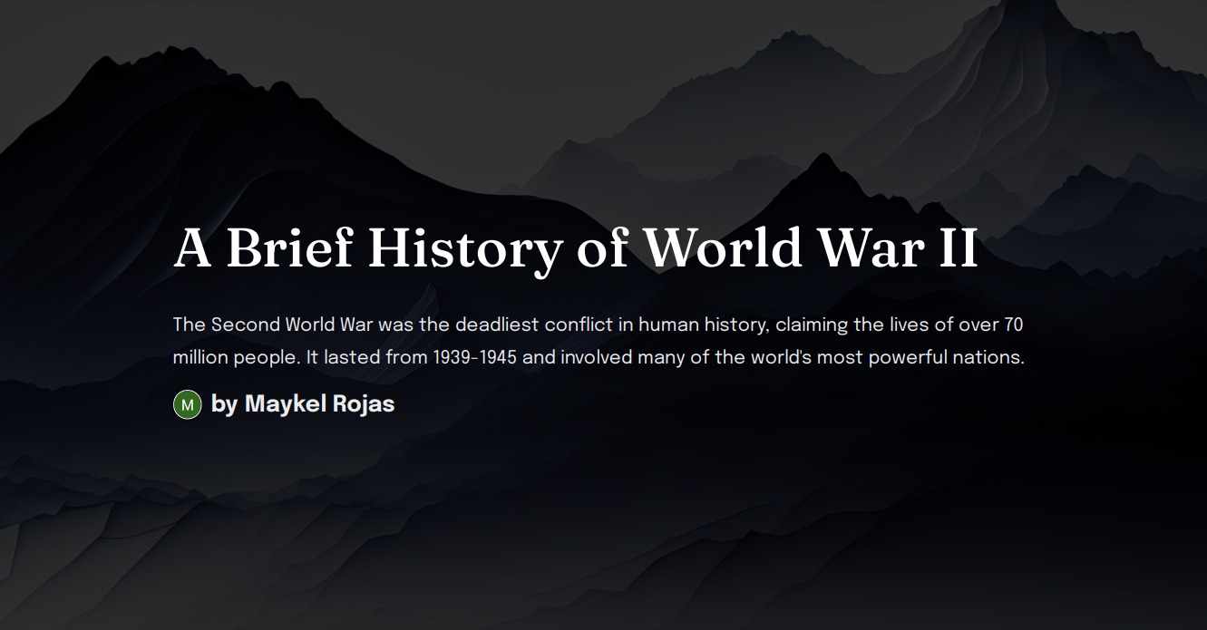 A brief history of te world war II