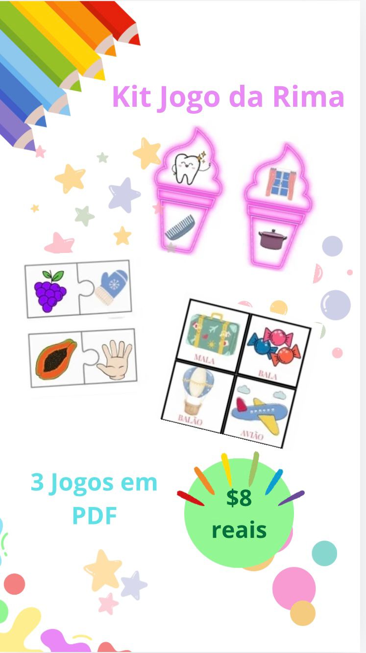 Kit Jogo da Rima - Recursos Pedagógicos | Hotmart