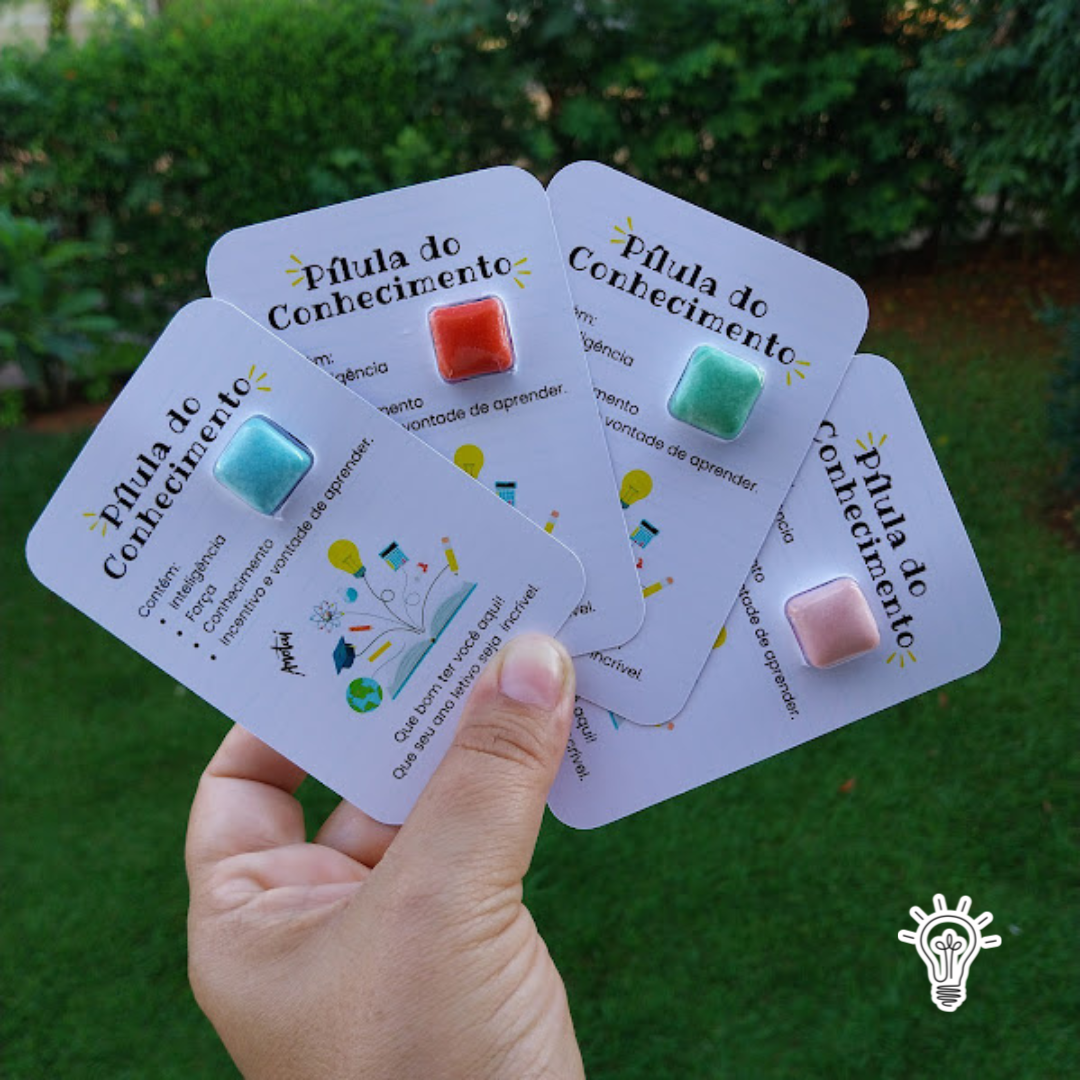 🍫📚 Card "Pílula do Conhecimento" - Volta às Aulas - Rabisck | H...