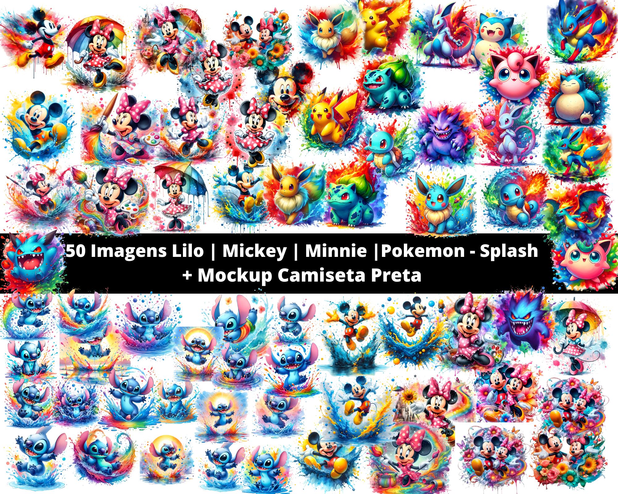 Kit Digital 50 Imagens Lilo Pokemon Minnie e Mickey - Sergio Logan ...