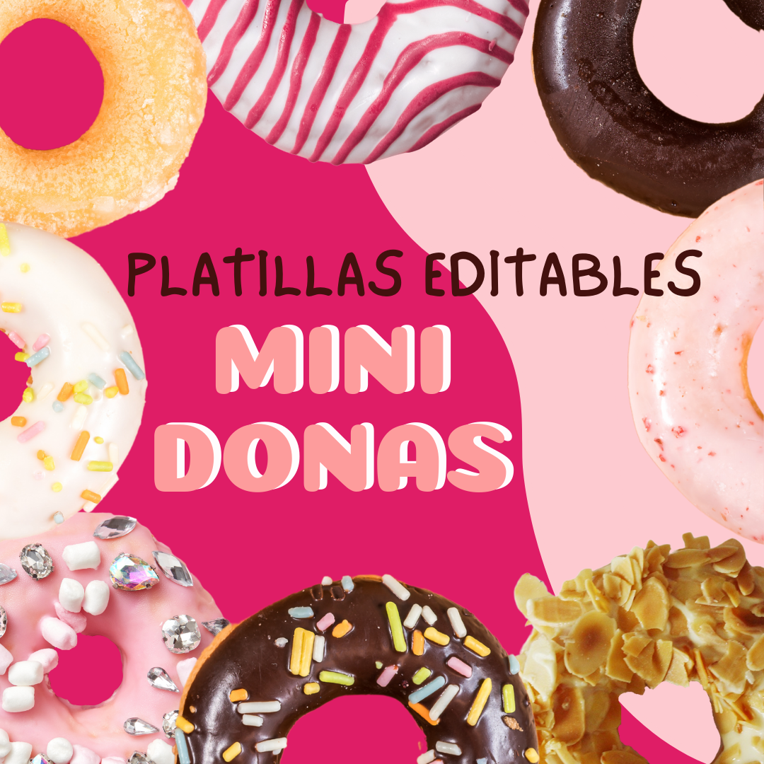 Plantillas Editables - Mini Donas - Cíntia Batista Teixeira dos San...