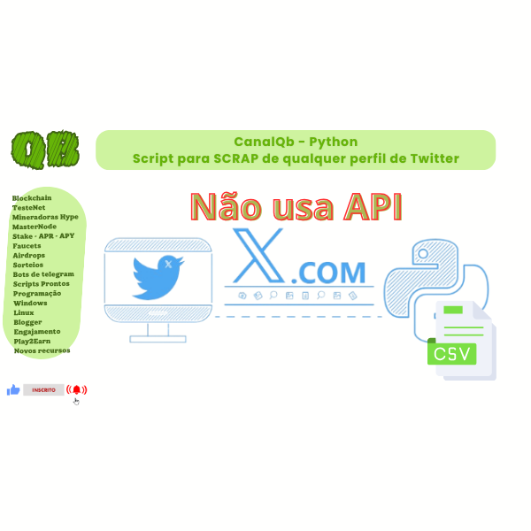 CanalQb - Python - Script para web scraping de qualquer perfil de Twitter