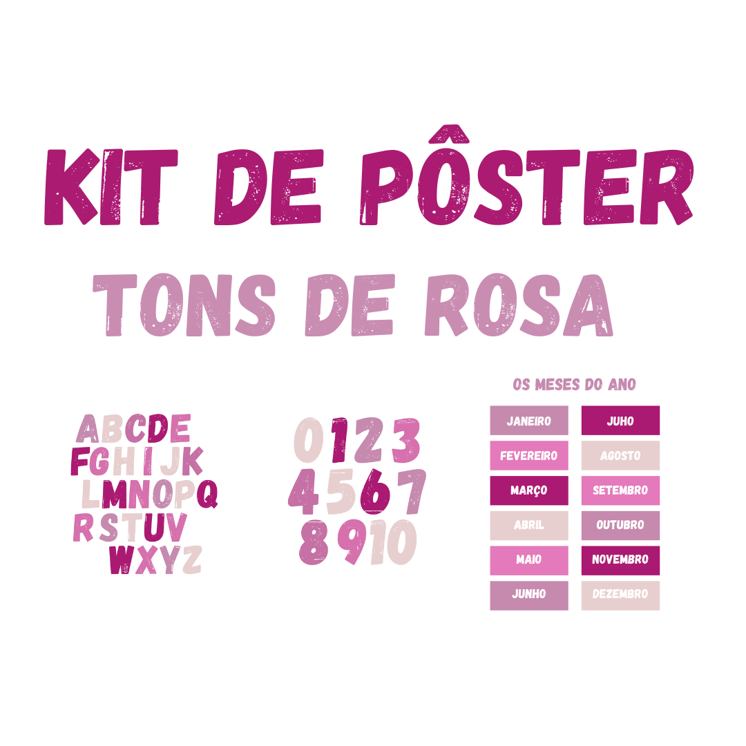 Kit de pôsteres em tons de rosa - Agência Ajia | Hotmart