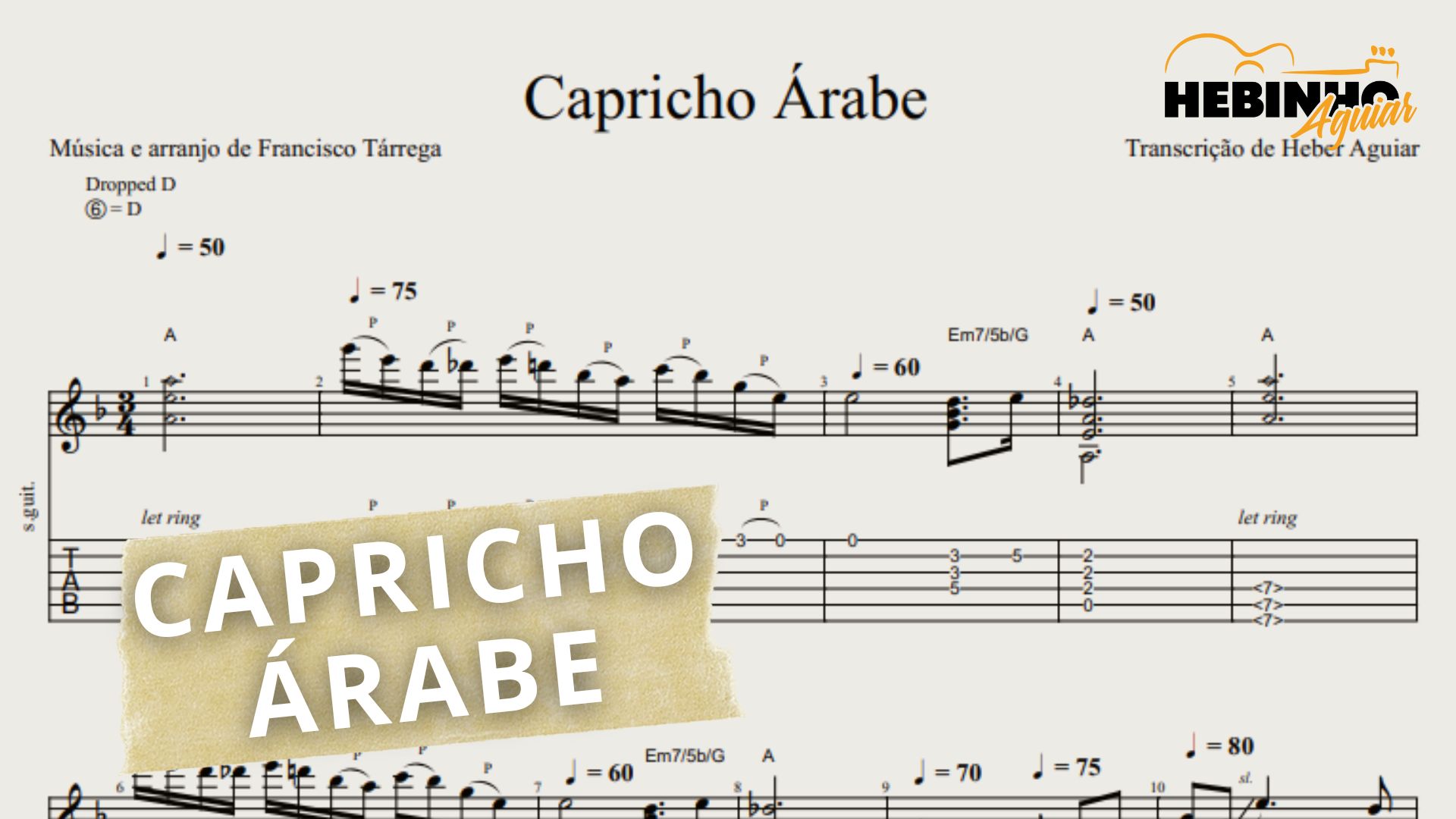 Capricho Arabe - Francisco Tárrega: Transcrição p Violão Solo c ...
