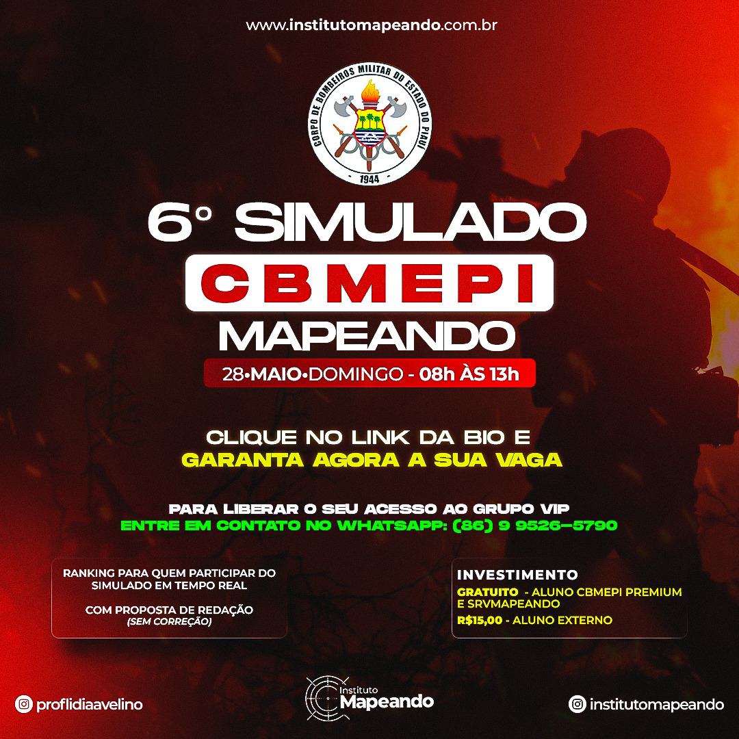6ºSIMULADO MAPEANDO- CBMEPI - Instituto Mapeando | Hotmart