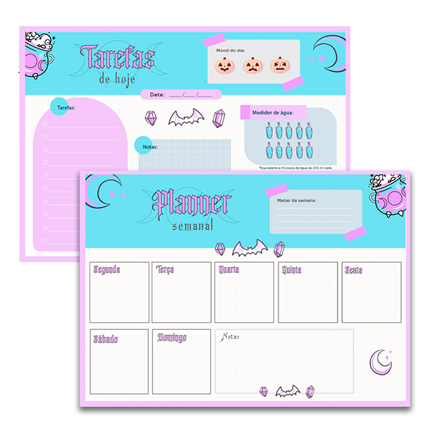 Folha de Planner Semanal e Tarefas Diárias