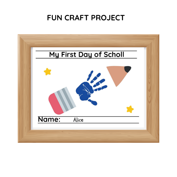 🎒👧👦 First Day of School Handprint Craft: Pencil Keepsake (PDF Do...