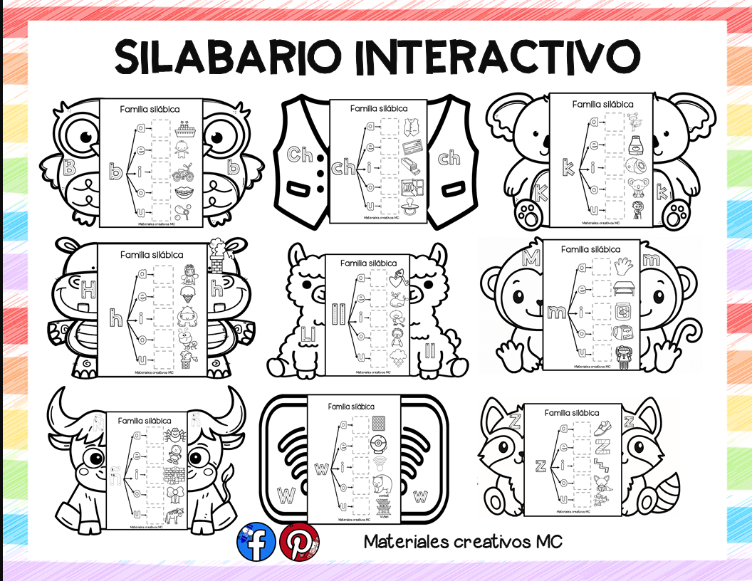 SILABARIO INTERACTIVO COMPLETO CON VOCALES - MATERIALES CREATIVOS M...