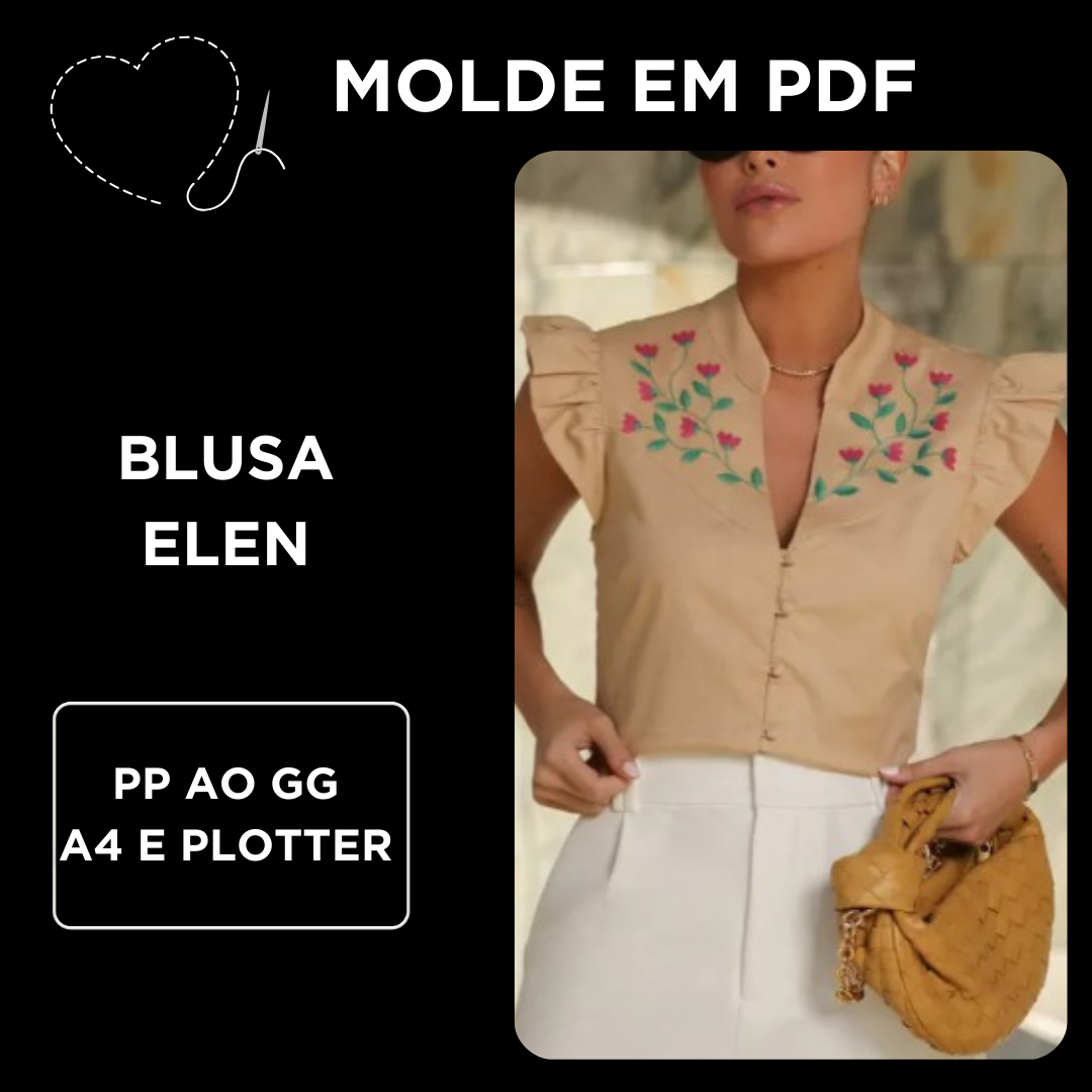 Molde em PDF - Blusa Elen