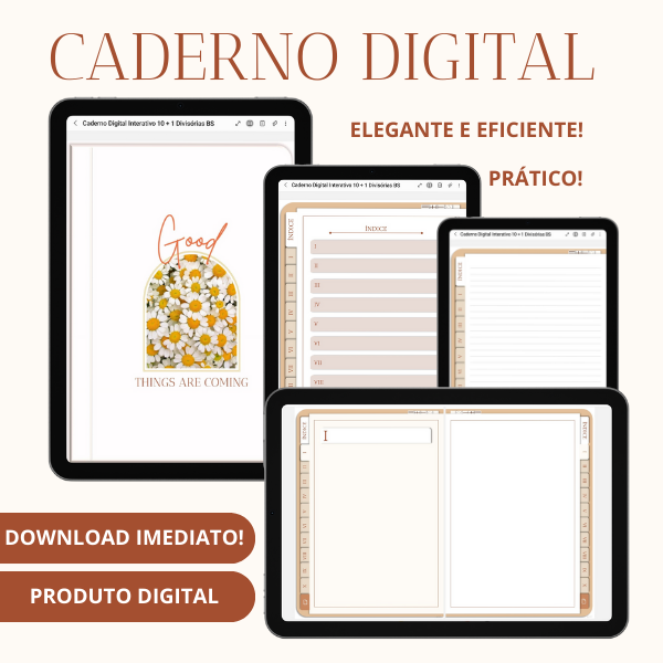 Caderno Digital Interativo 10 + 1 divisórias - BS Papelaria Digital...