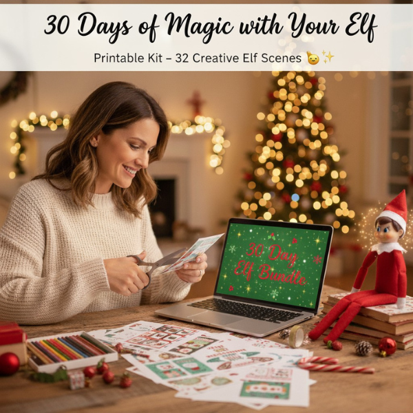 30 Days of Magic with Your Elf – 32 Printable Elf on the Shelf Scenes