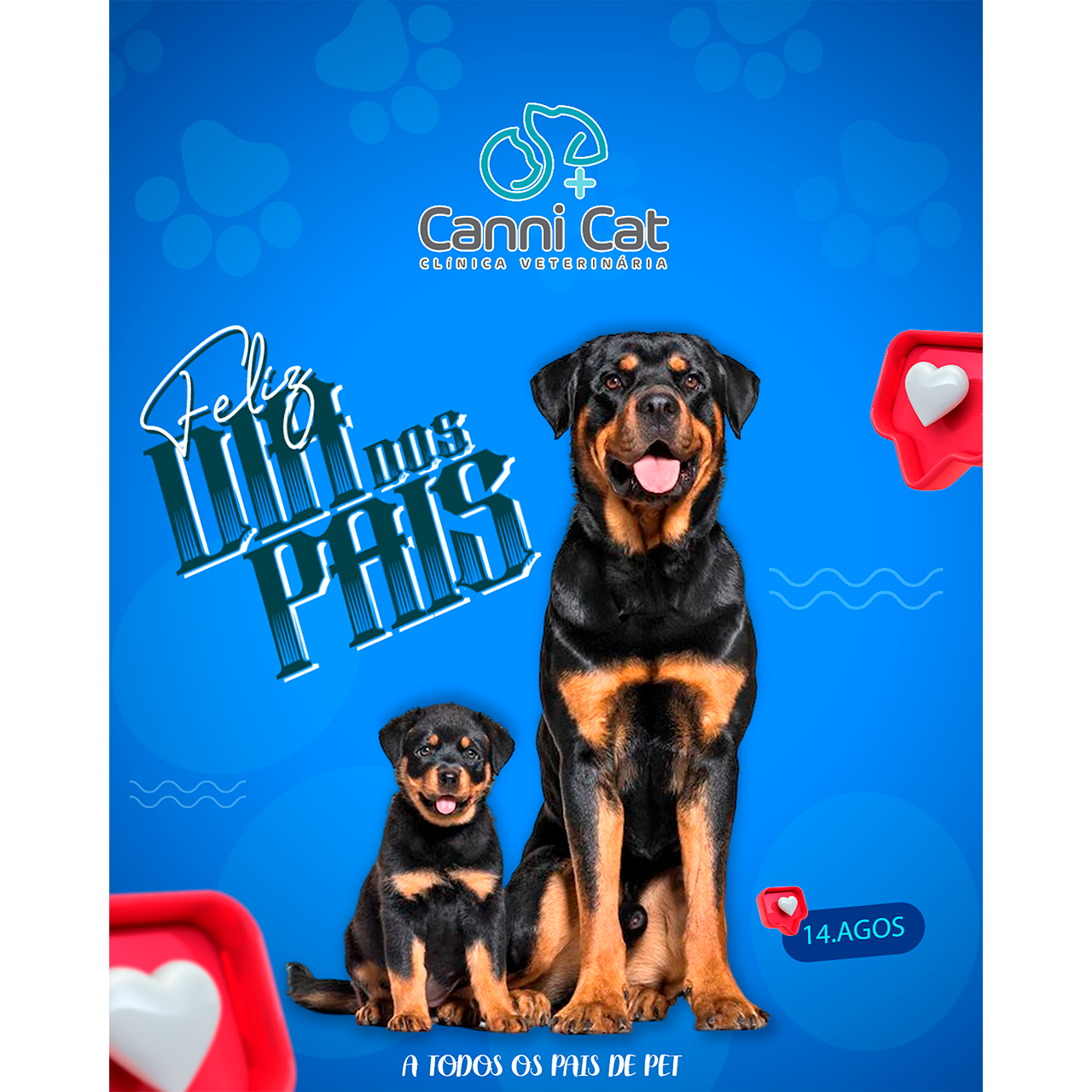 ARTE EDITÁVEL - Feliz dia dos pais de Pet - (PHOTOSHOP)psd