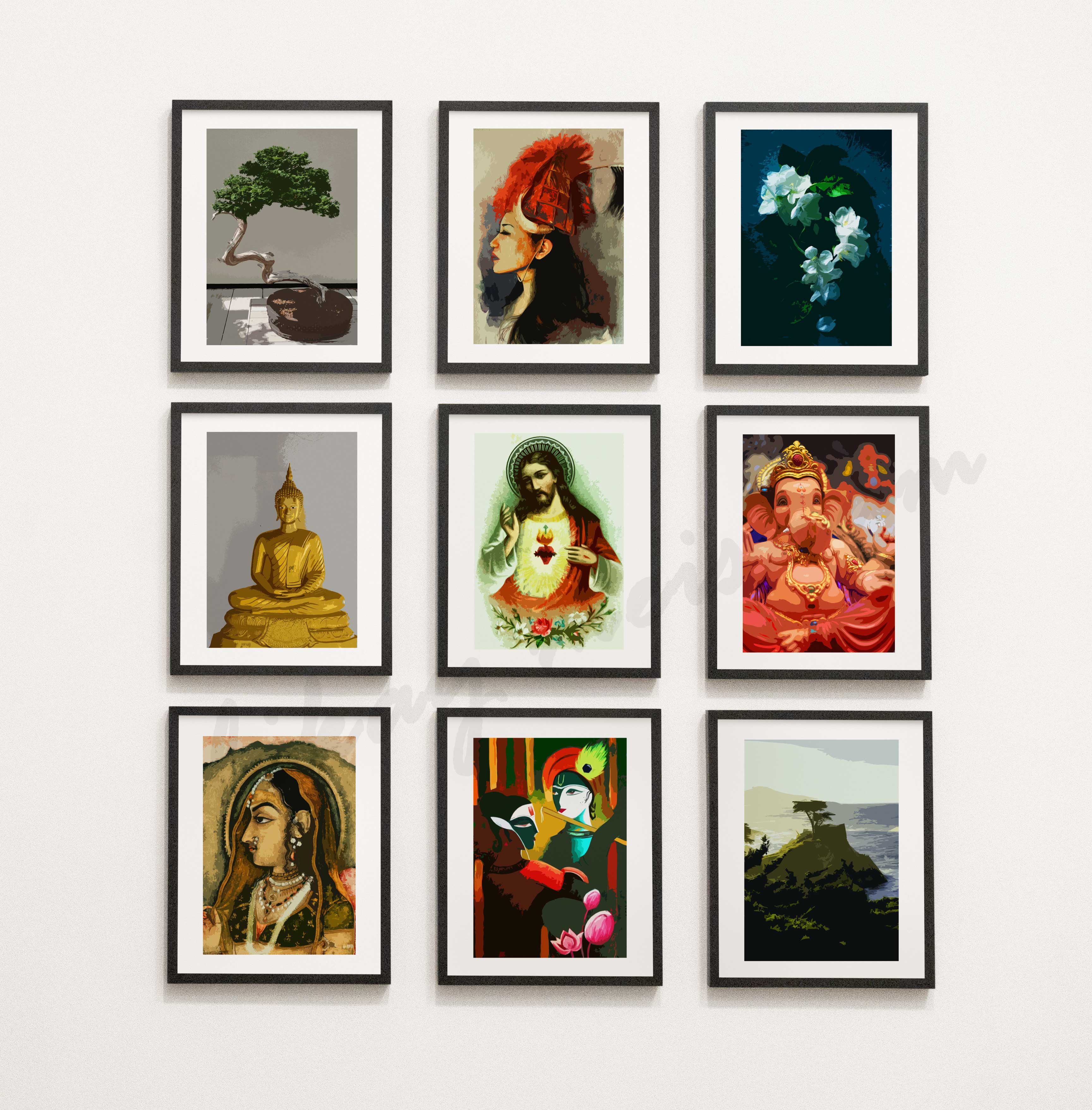 Printable Portrait wall photos ( 9 pages ) for Frame