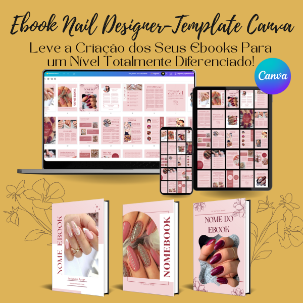 Ebook Nicho Nail Designer - Template Editável no Canva Gratuito