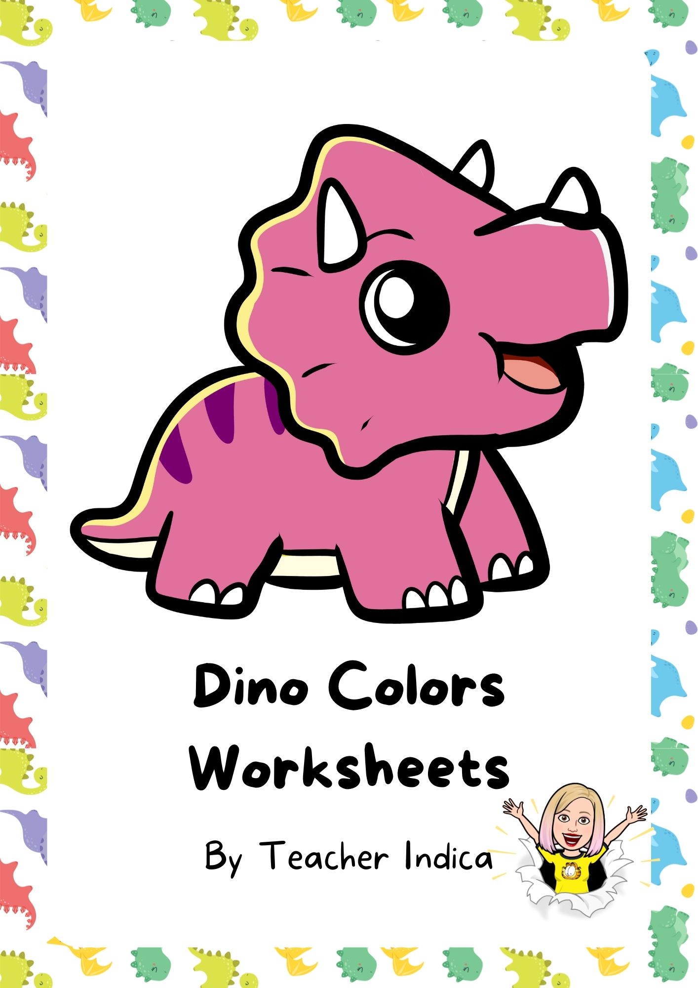 Dino colors worksheet