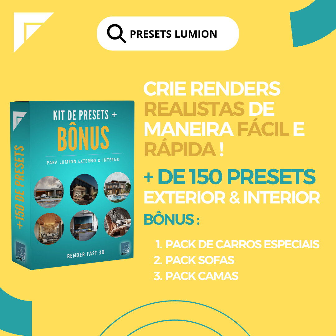 Lumion | Kit Presets + Bônus Especial - Render Fast 3D | Hotmart