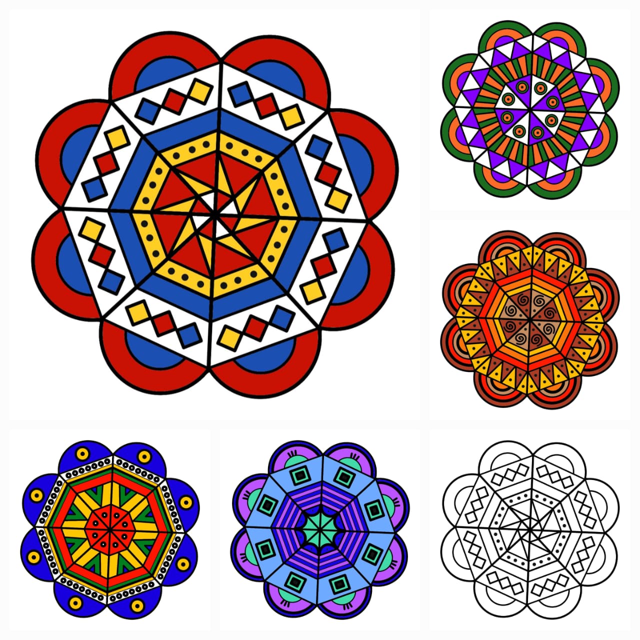 Grafismos Africanos em Flores: material para colorir e criar - Alin...