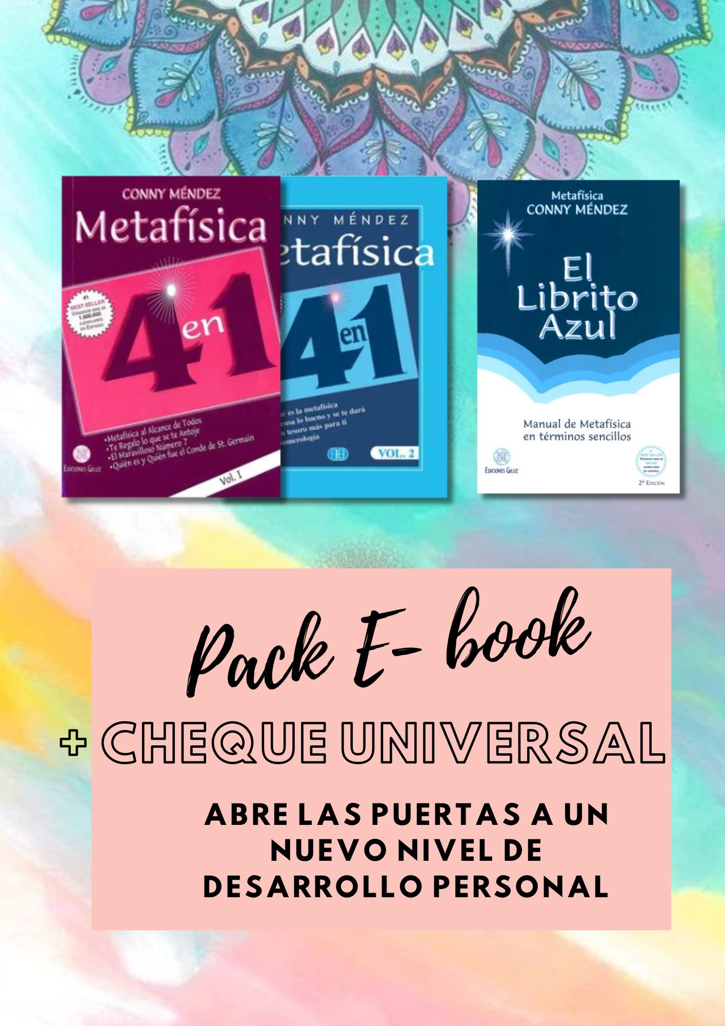 Pack E-book en pdf EL LIBRITO AZUL Y METAFÍSICA 4 en 1 DE CONNY MENDEZ