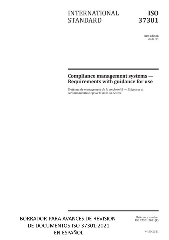 BORRADOR ISO 37301:2021 Compliance management systems (EN ESPAÑOL)