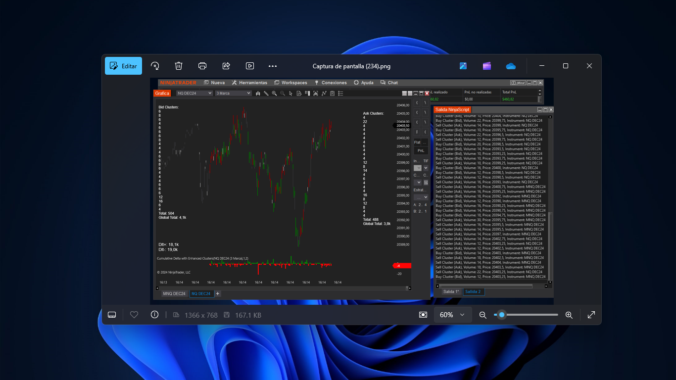 Cumulative Delta Nt8 Código abierto C# - PrecisionTrade Analytics