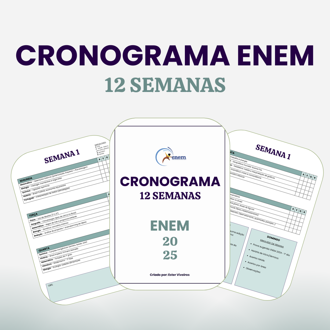 Cronograma ENEM 12 Semanas: Estude com base no que realmente cai na...