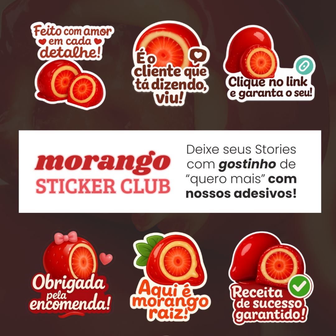 Morango Sticker Club – Adesivos & Figurinhas para Confeiteiras Enca...