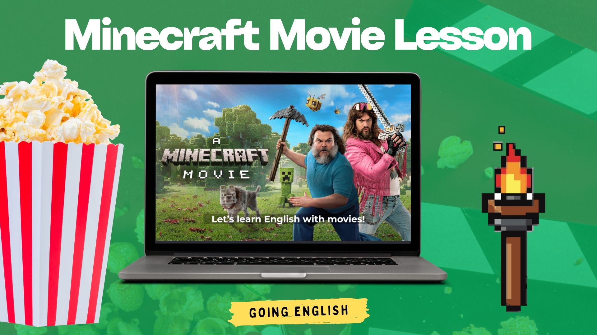 Minecraft Movie - ESL PowerPoint Movie English Lesson (A2-B2) - Goi...