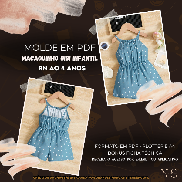 NS Molde em PDF - Macaquinho Gigi Infantil RN ID 3843104 - NS Molde...