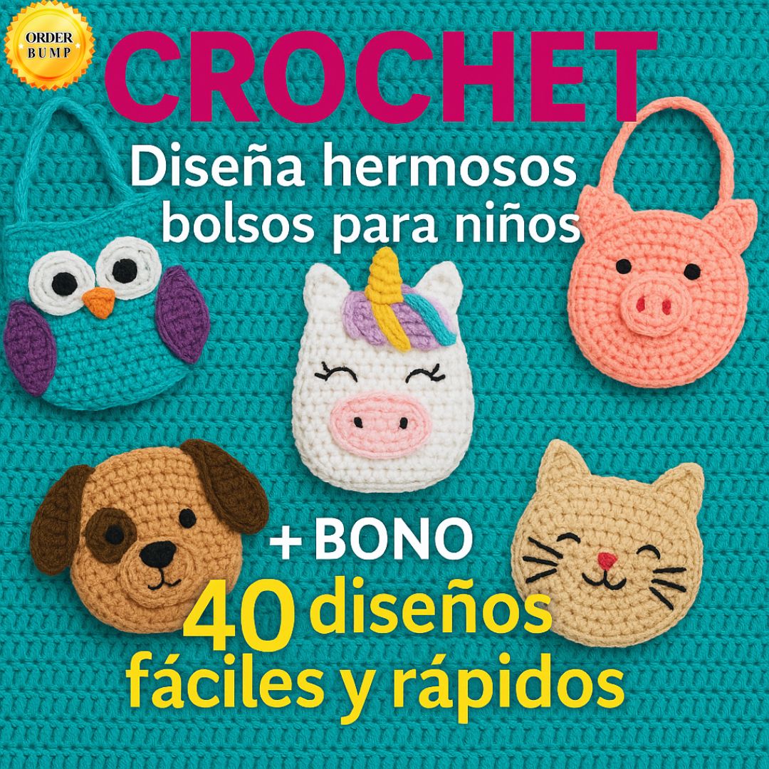 Crochet Diseña hermosos bolsos para niños +BONO 40 diseños faciles ...