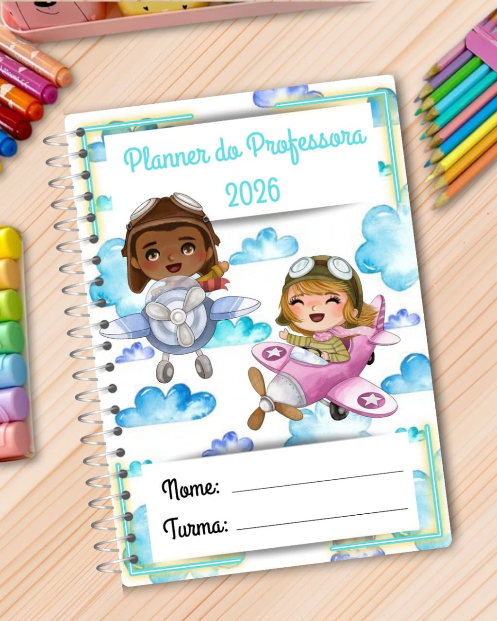 🎀 PLANNER DA PROFESSORA 2026 TEMA: AVIADOR 📚 - ESPAÇO VENDAS DE...