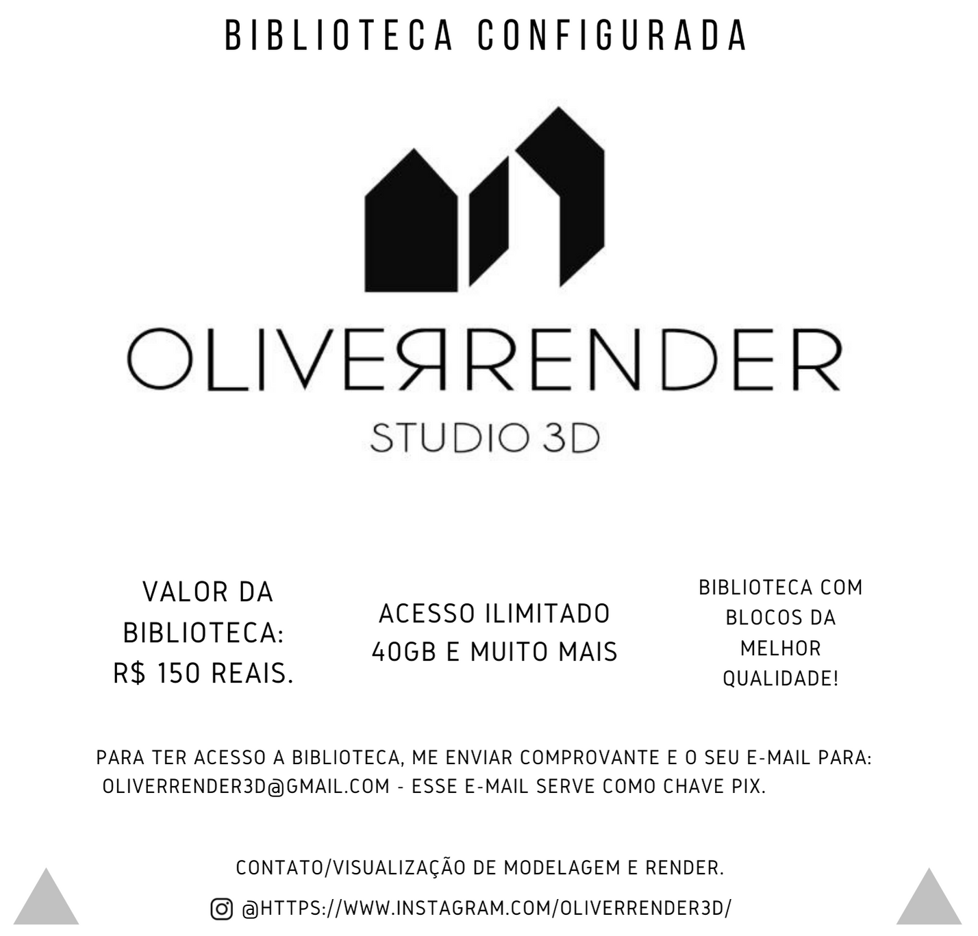 BIBLIOTECA CONFIGURADA - OLIVER RENDER 3D