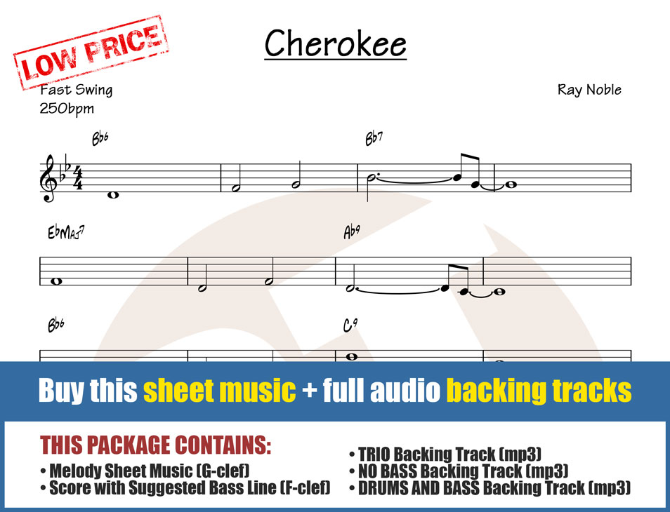 Cherokee (Sheet Music + Backing Tracks) - Backing Track Center | Ho...