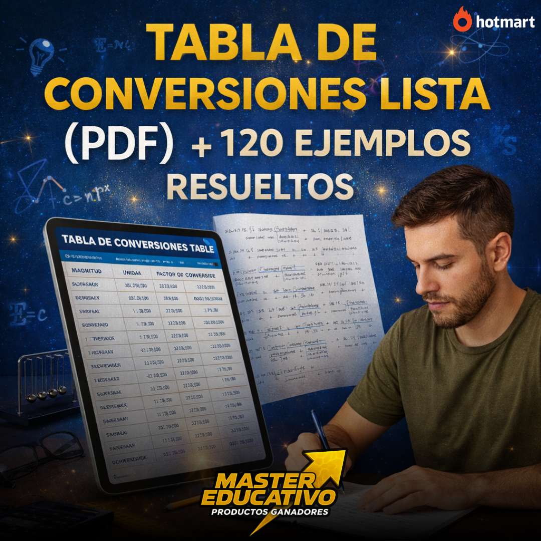 TABLA DE CONVERSIONES LISTA (PDF) + 120 EJEMPLOS RESUELTOS - MASTER...