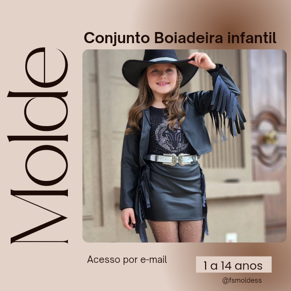 Molde conjunto boiadeira infantil - Produtos digitais | Hotmart