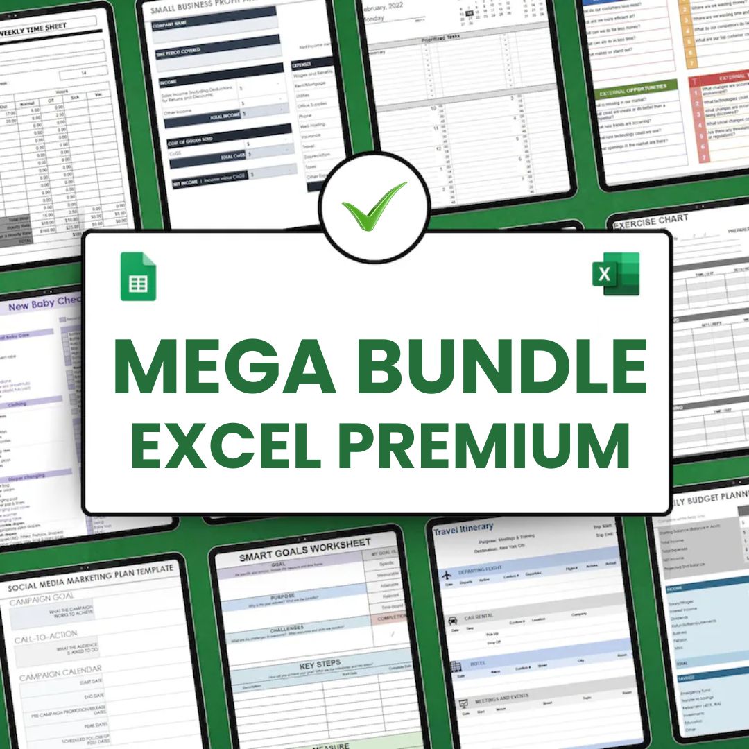 The Ultimate Excel Bundle – Professional Templates Pack - Mega Pack...