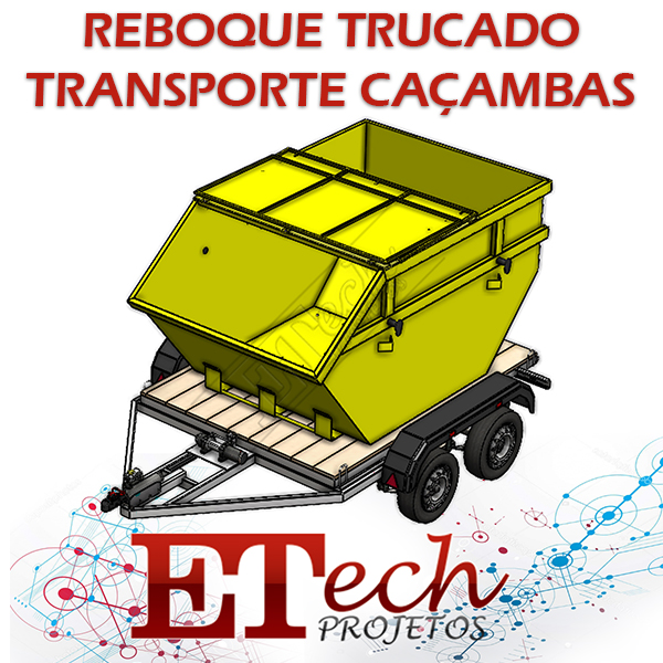 Reboque Carretinha Transporte Caçambas Entulhos Construção 2500x1850mm ...