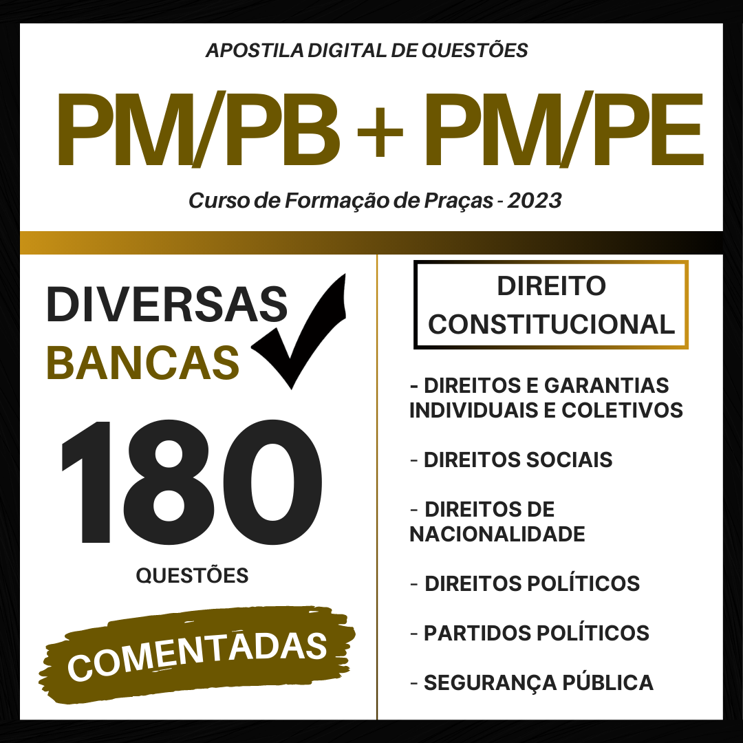 SIMULADO DIREITO CONSTITUCIONAL - PM/PB + PM/PE