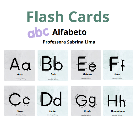 Aprenda Brincando: Flash Cards Alfabeto - Português - Sabrina de Ol...