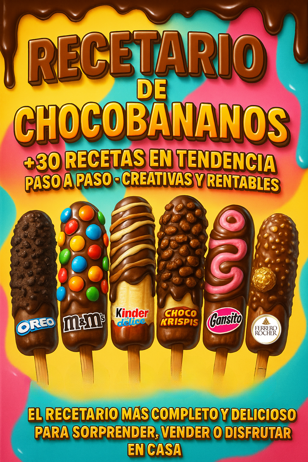 Recetario de Chocobananos +30 Recetas Virales, Creativas y Rentable...