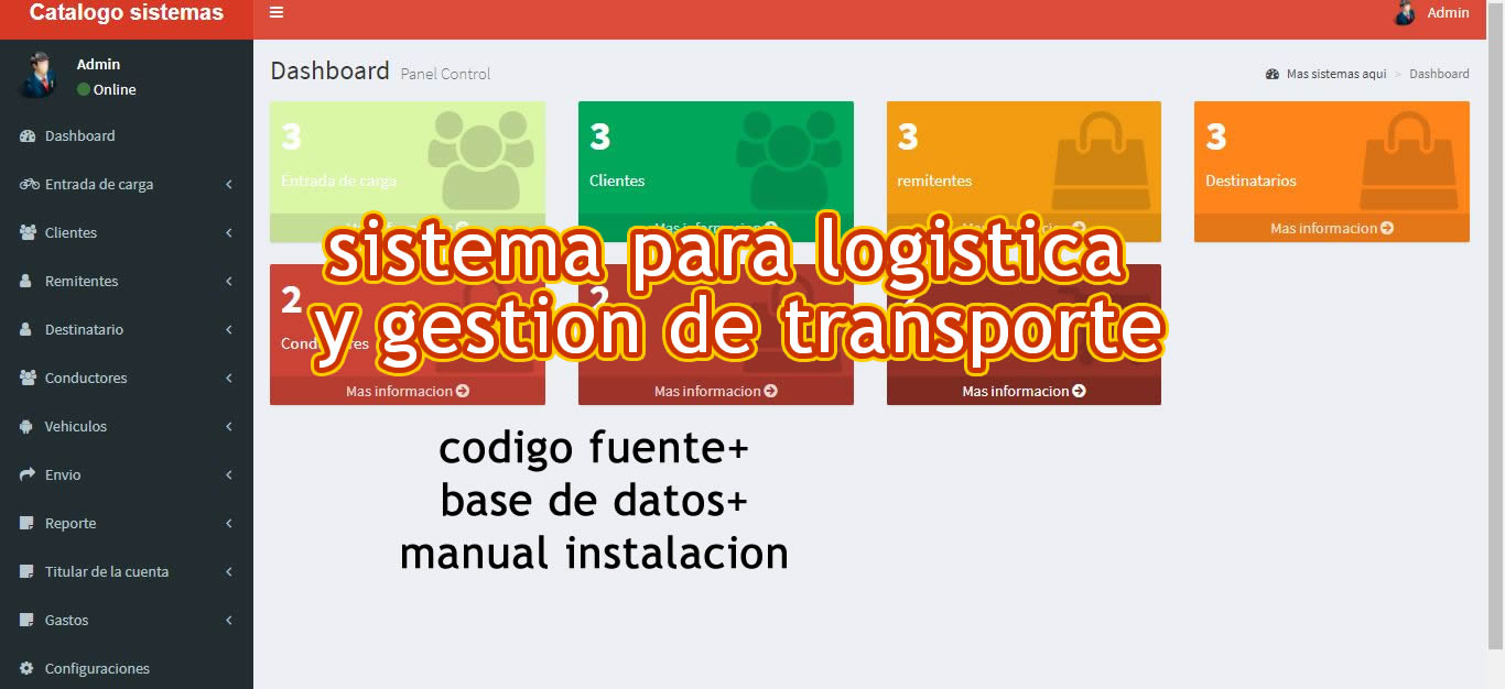 sistema para logistica y gestion de transporte en php mysql bootstr...