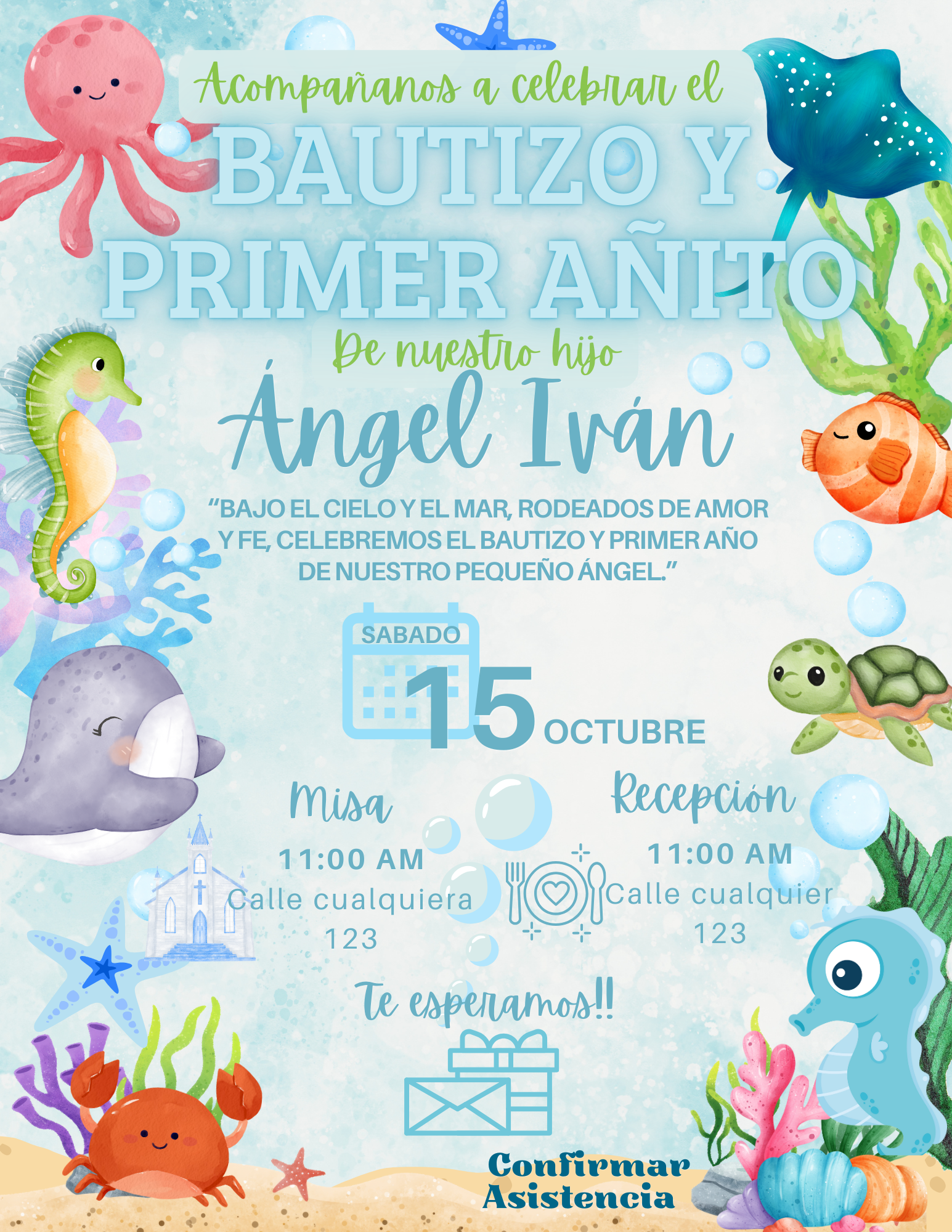 Invitación “Fiesta Bajo el Mar” - Gabriela Vlz | Hotmart