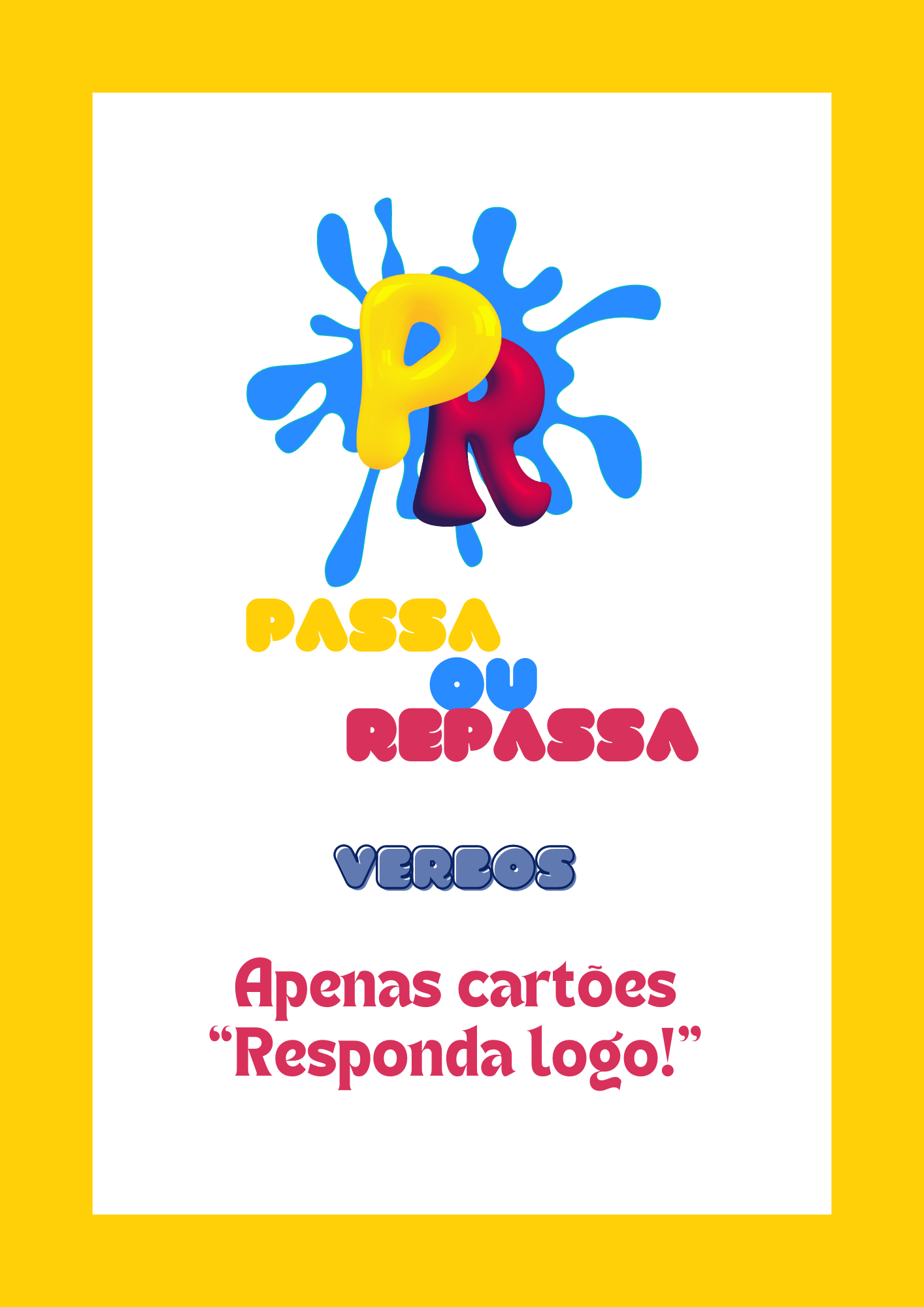 Passa ou repassa gramatical - verbos (apenas os cartões de pergunta...
