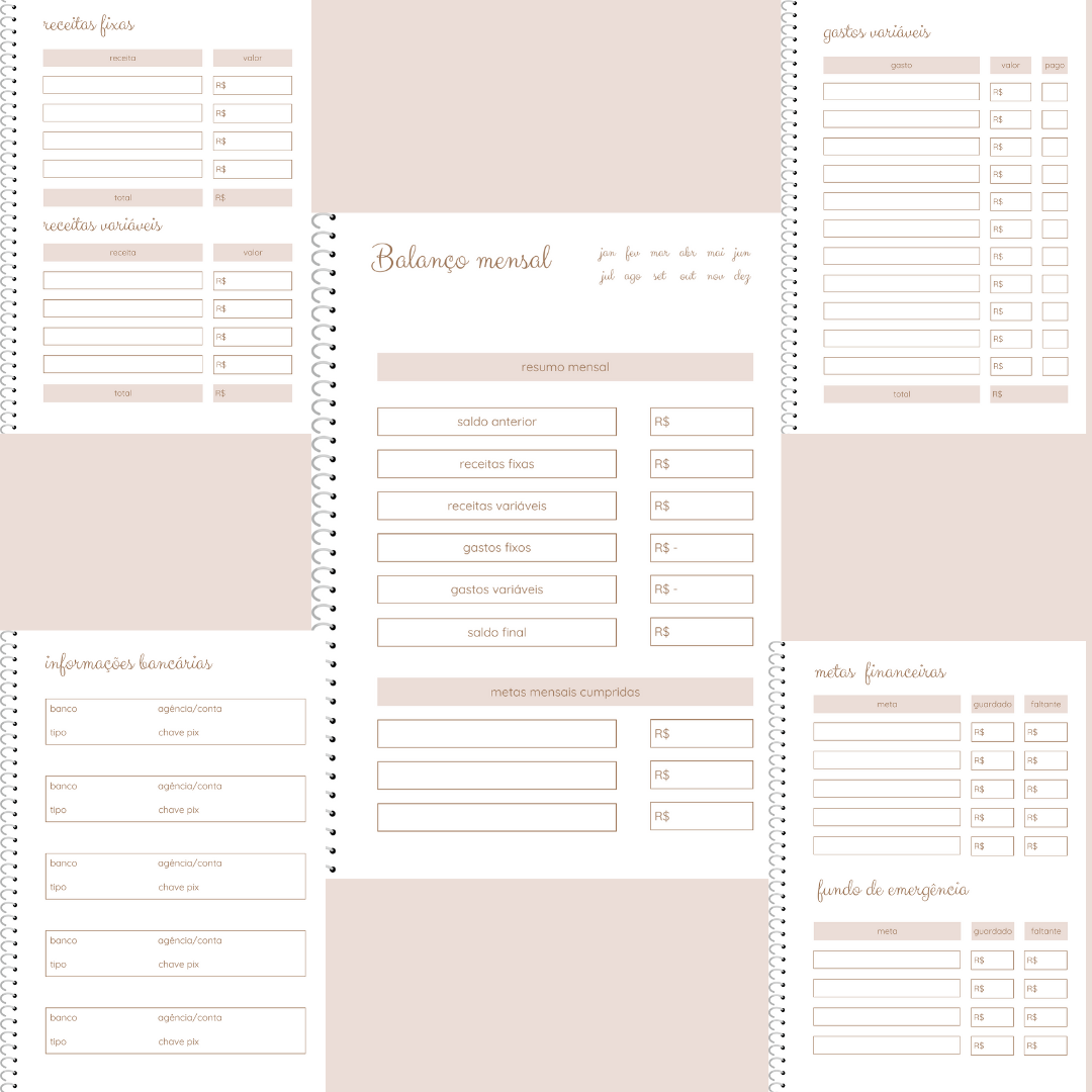Planner Financeiro Minimalista em PDF - Inside Planner | Hotmart