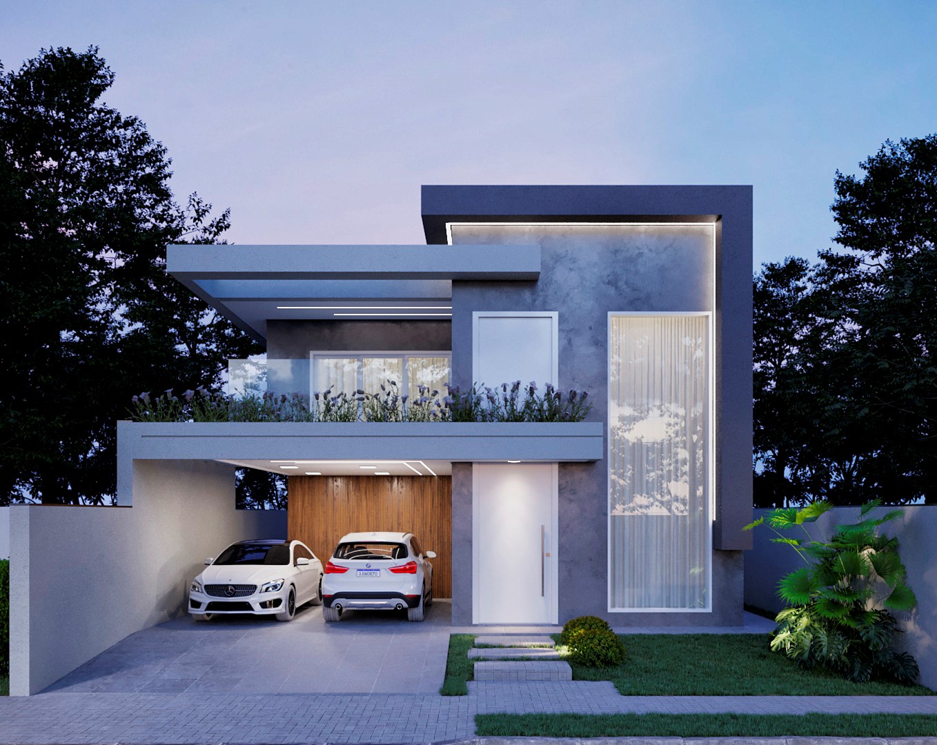 Projeto Arquitetônico Completo de Sobrado Moderno com área de 250m²...