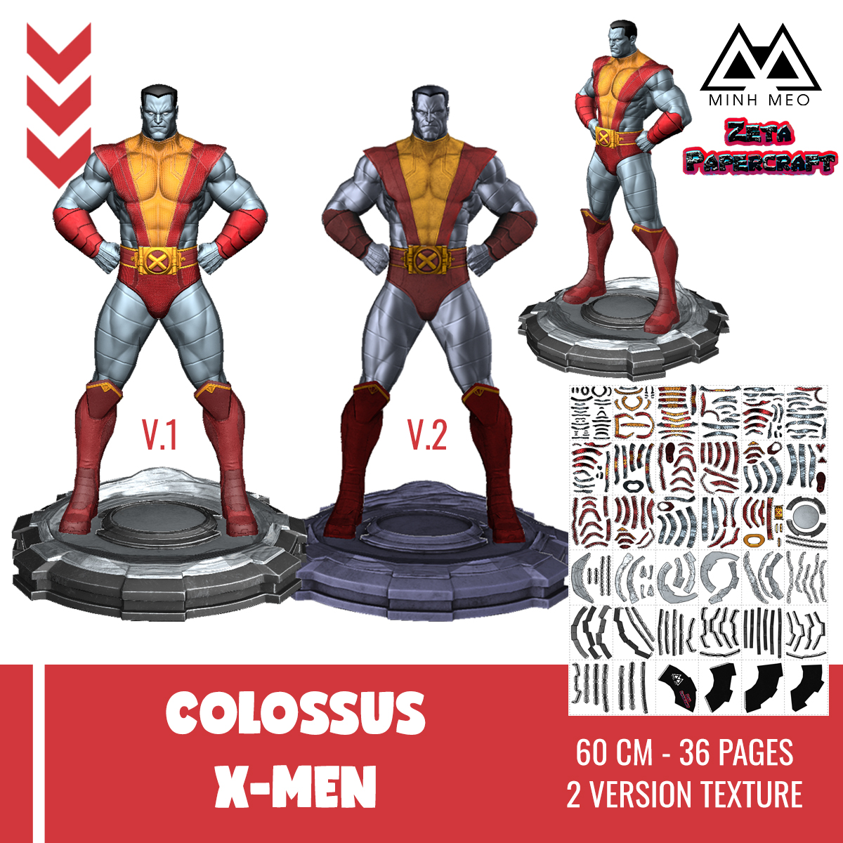 Colossus X-Men Papercraft - Minh Meo and Zeta papercraft design
