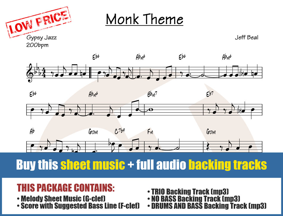 Monk Theme (Sheet Music + Backing Tracks) - Backing Track Center