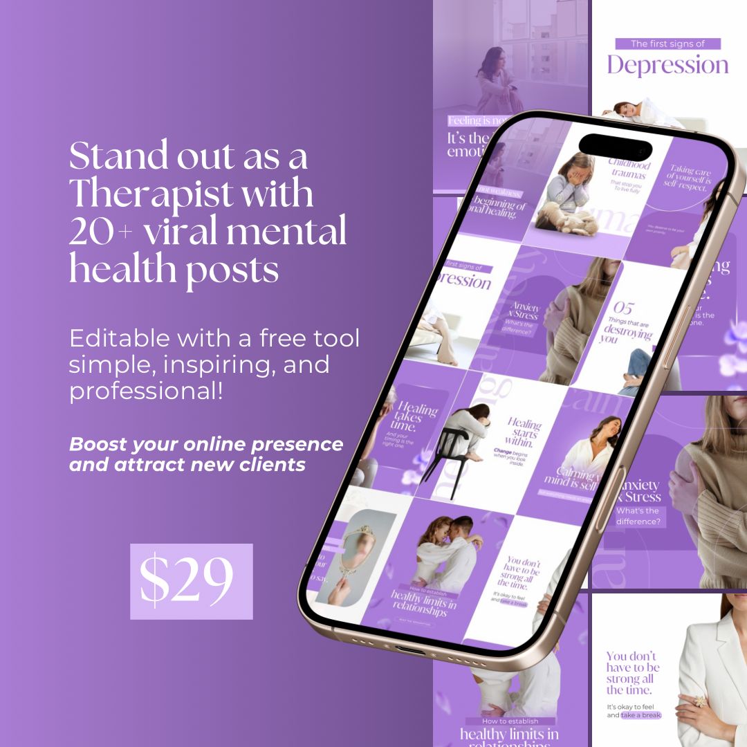 Stand out as a Therapist with 20+ viral mental health posts - Emily...
