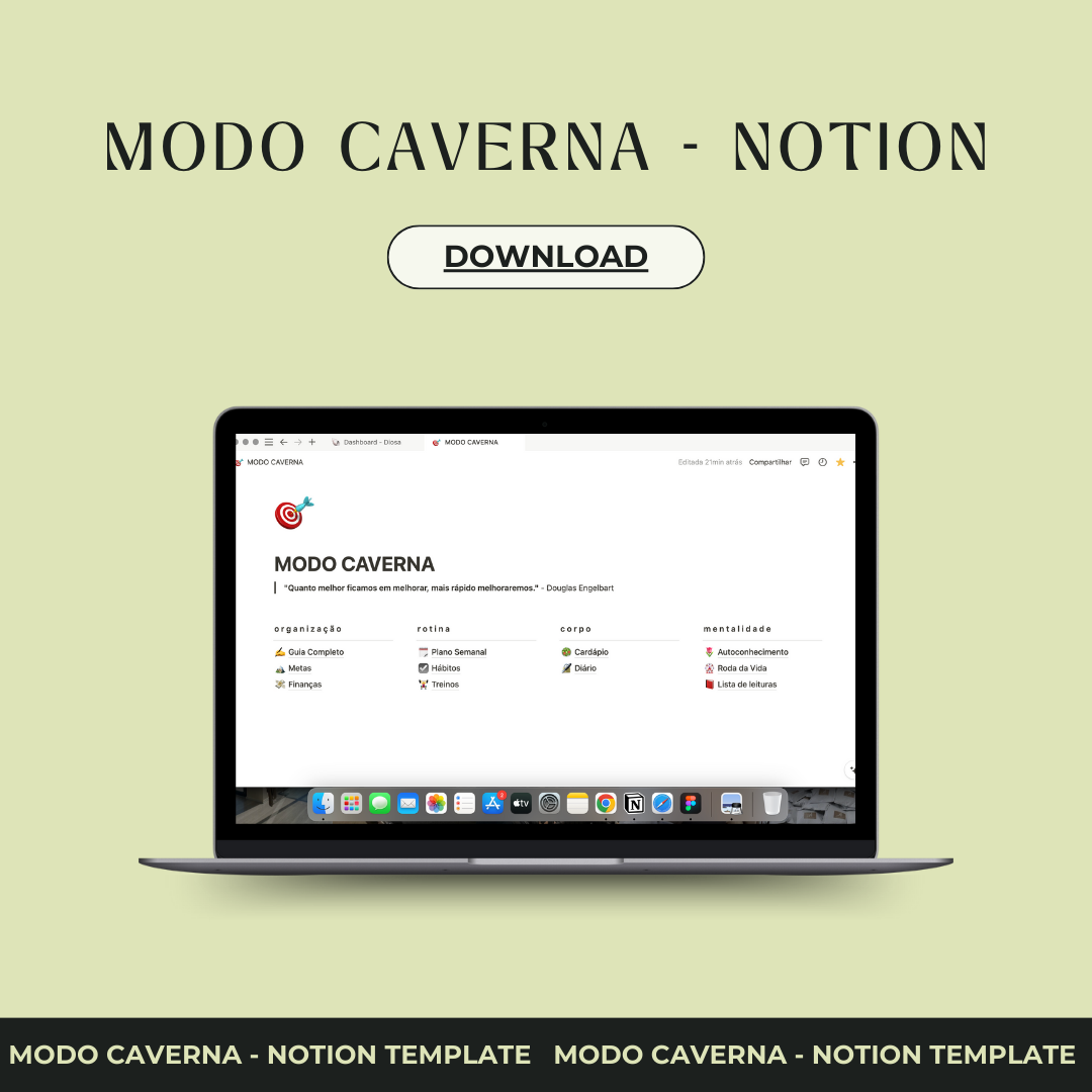 Modo Caverna - Template Notion - Teresa Silva | Hotmart