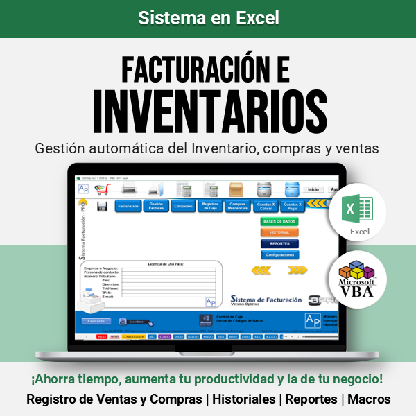 Sistema de Facturación e Inventarios en Excel